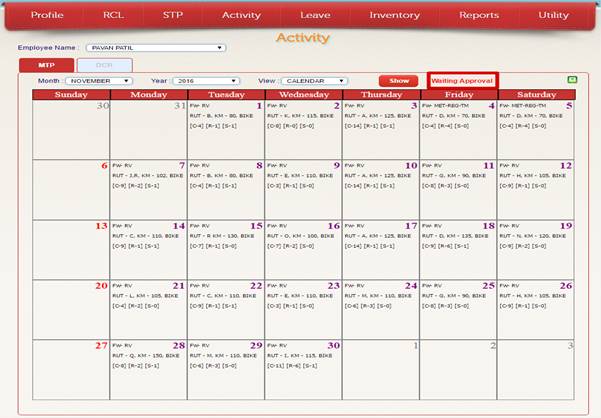 · After approval, the status of MTPshows Approved